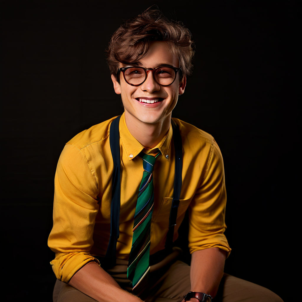 Sam Is Wearing Watch Glasses and brown pants and black shirt... by ...