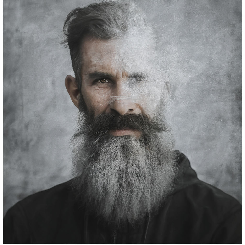 Portrait of a man with long beard by Git - Playground