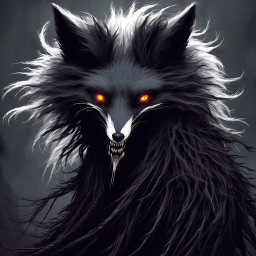 Gothic digital painting of a fox-like creature with an elong... by Ygg ...