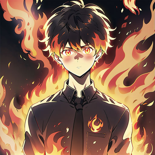A fire anime young man by Abdo Ali - Playground