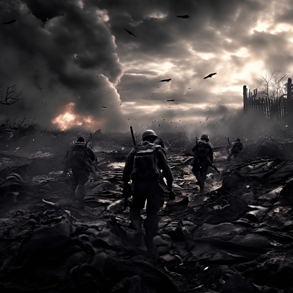 Civil War scene with soldiers gripping rifles by laufey Egilsdottir ...