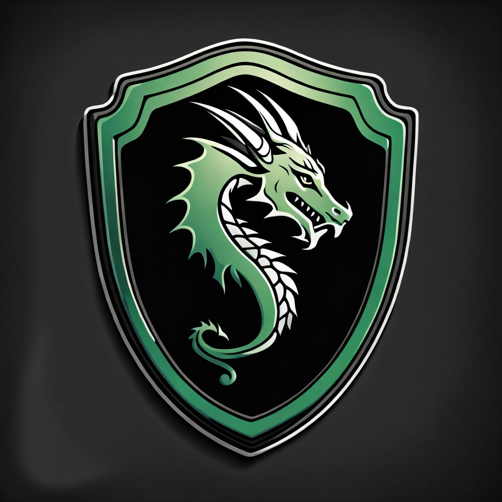 Green dragon shield logo by Joe Ng - Playground