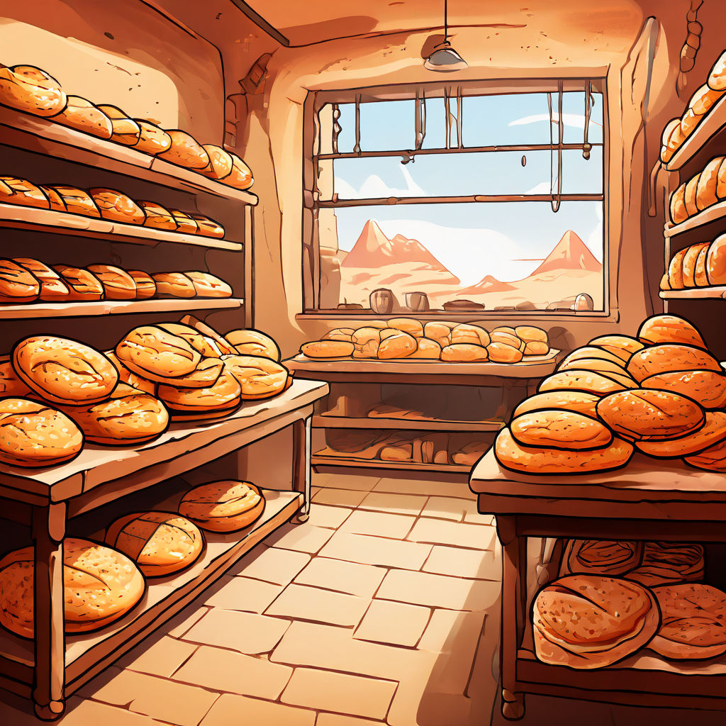 Cartoon like image of a breads inside of the bakery by Jayron Mirabete ...