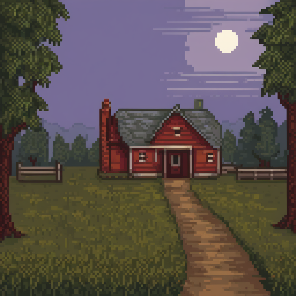 A 16-bit stylized image of a farmhouse is beautiful daylight by Joshua ...