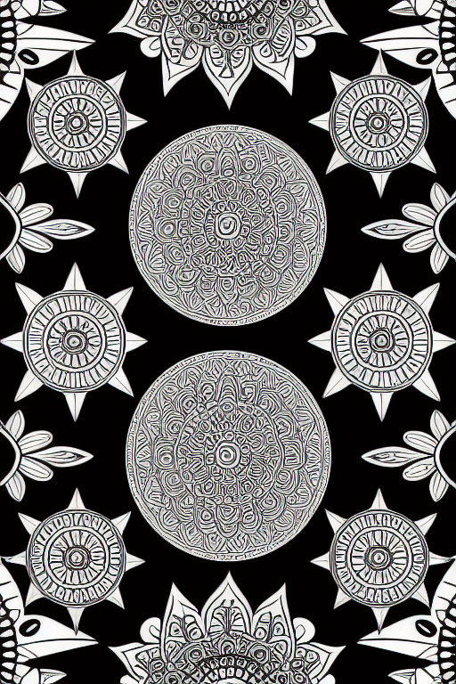 Adult coloring page featuring an alien world landscape manda... by ...