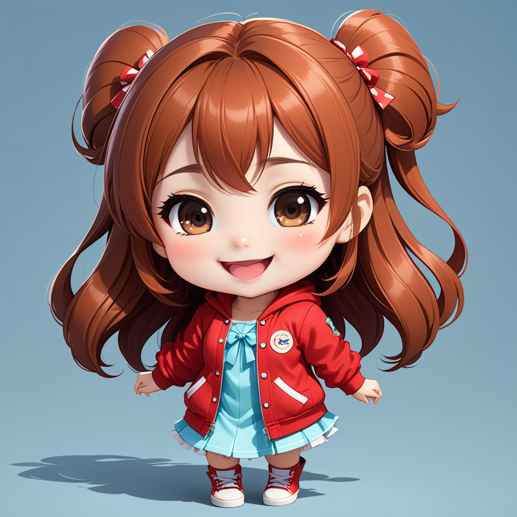 A cartoon illustration of a cute chibi girl(Looks younger) by 화이팅 ...