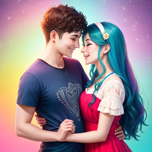 Couple together and happy colorful stoic by Biblia e café - Playground