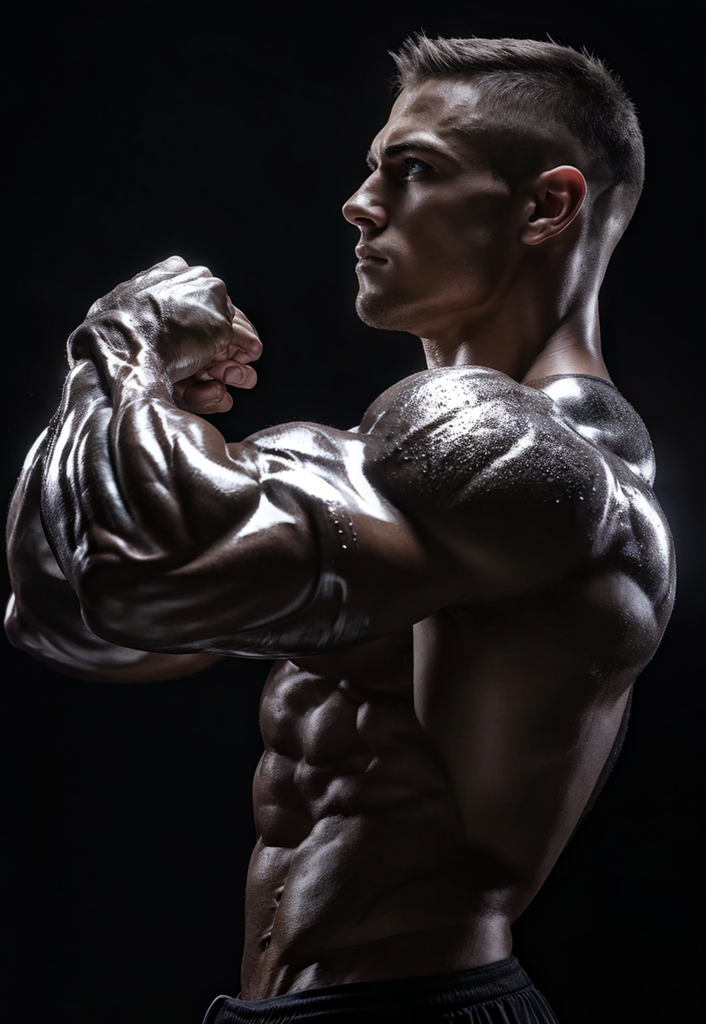 A 22-year-old bodybuilder showcasing hyper-muscular forearm by OSKAR St ...