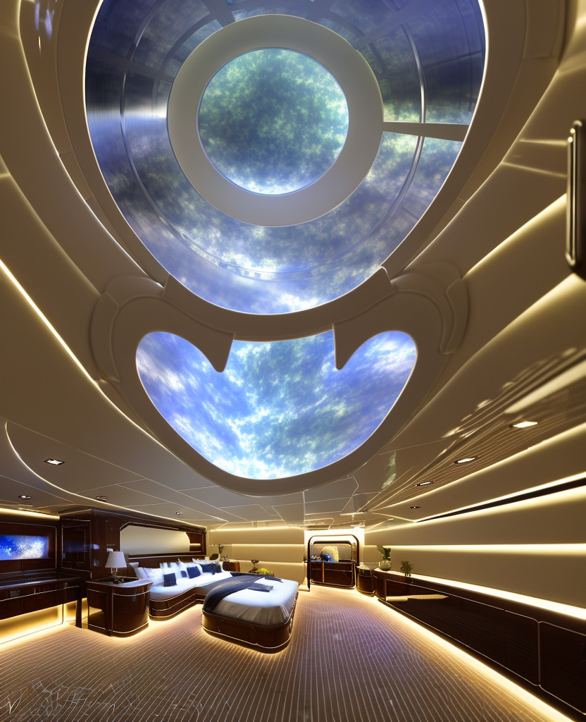 Inside a hyper luxury yacht space ship by Dan Quattrochi - Playground