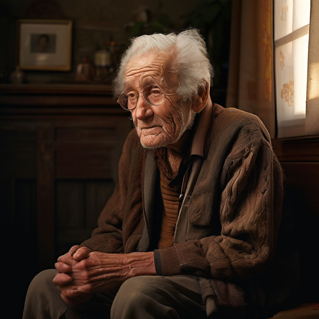 Generate a sentimental old person piece by Hanyi Deng - Playground