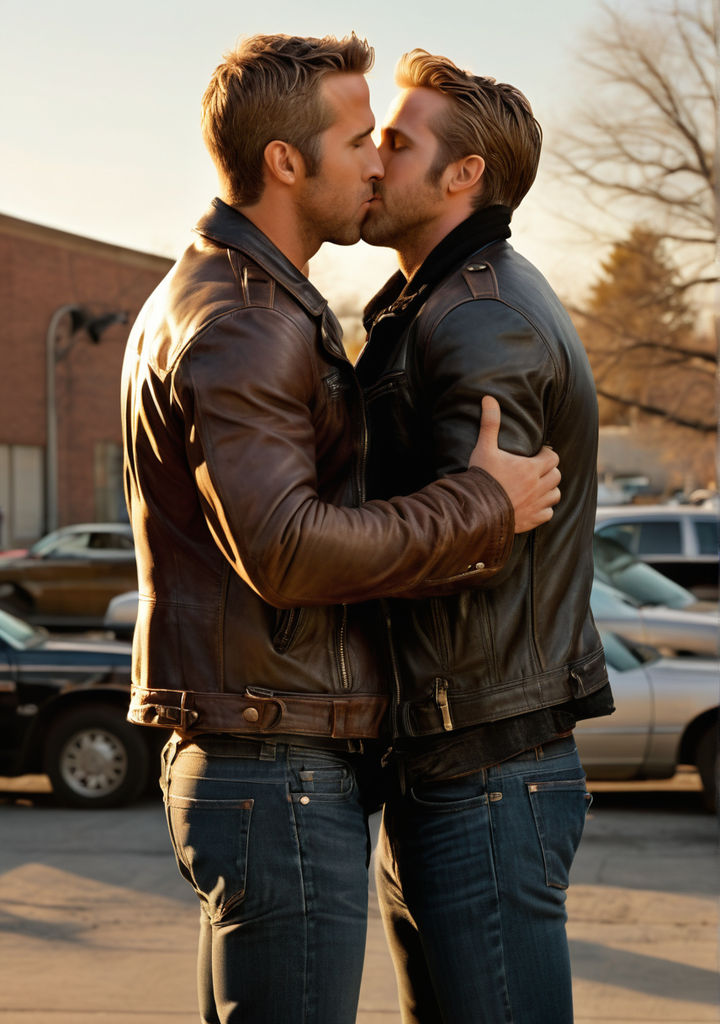 Ryan Reynolds kissing and hugging Ryan Gosling and rough agg... by ... Ryan Reynolds kissing and hugging Ryan Gosling and rough agg... by ...