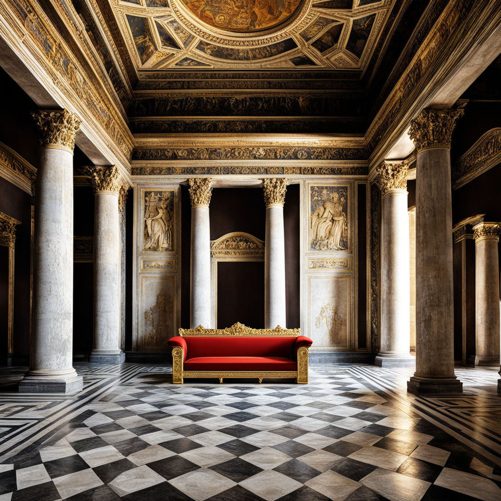 Ancient roman throne room in a palace by Rafael F P - Playground