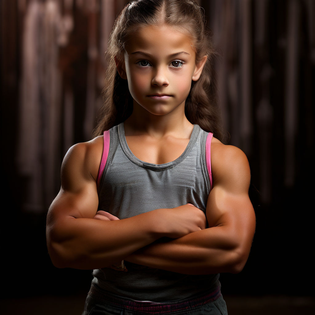 Twelve year old girl bodybuilder flexing her twenty four inc... by ...
