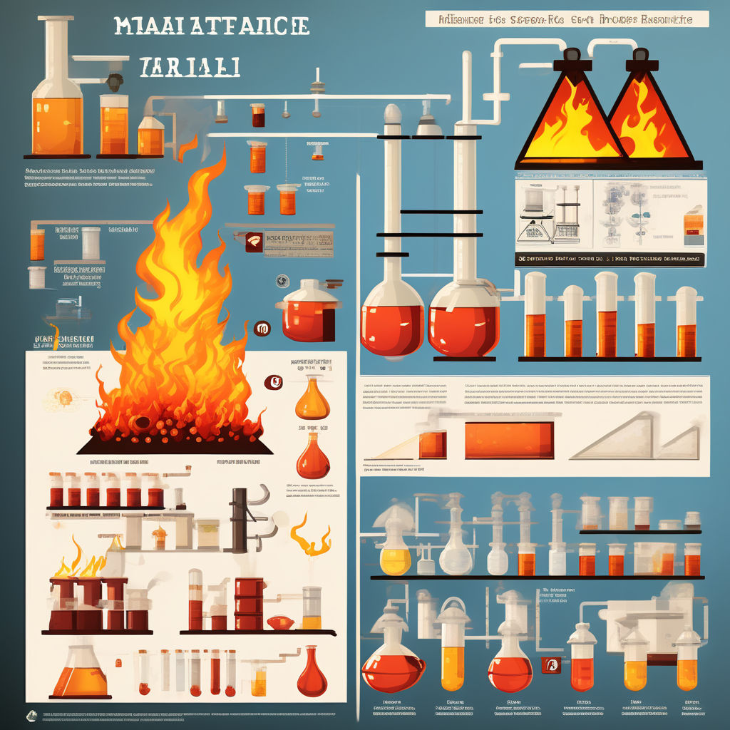 Make a poster drawing about fire hazards and chemical struct... by xiao ...