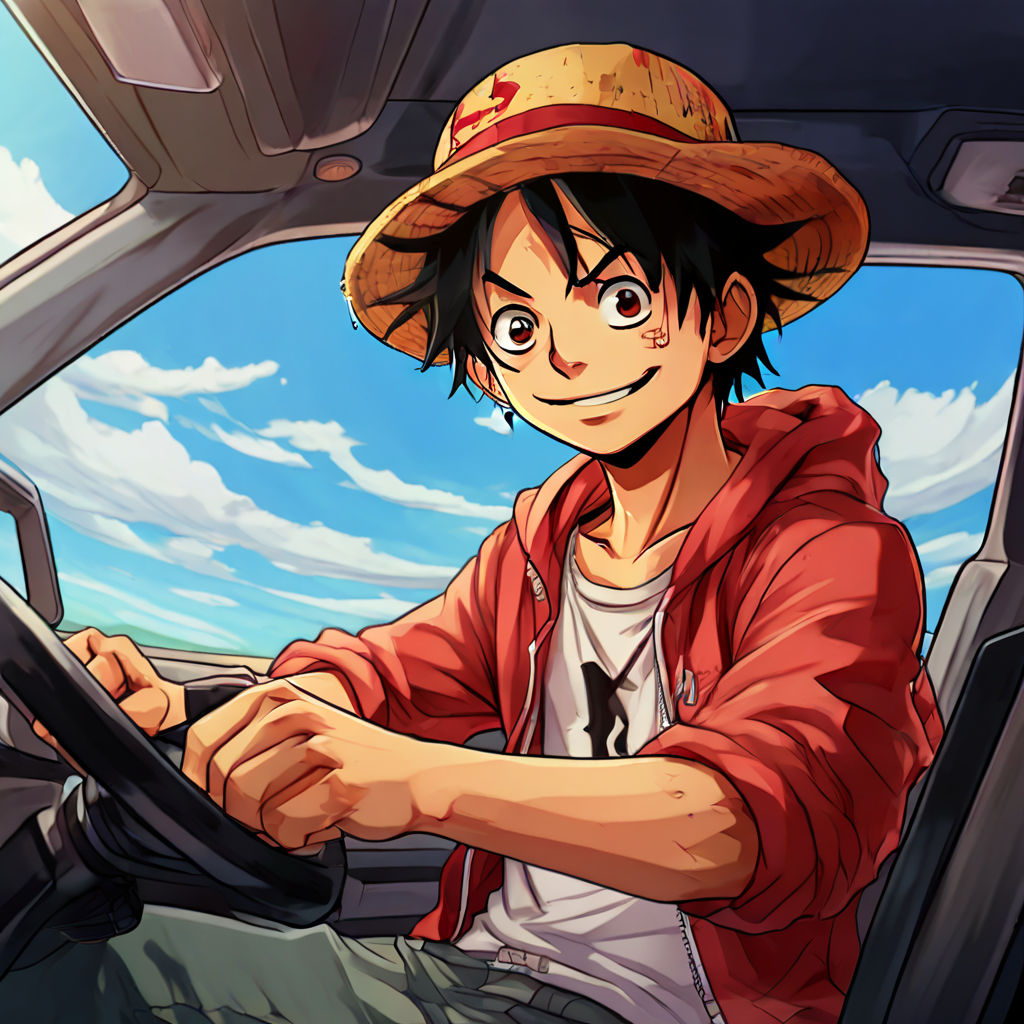 Luffy from one piece driving car by Иван Гордеев - Playground