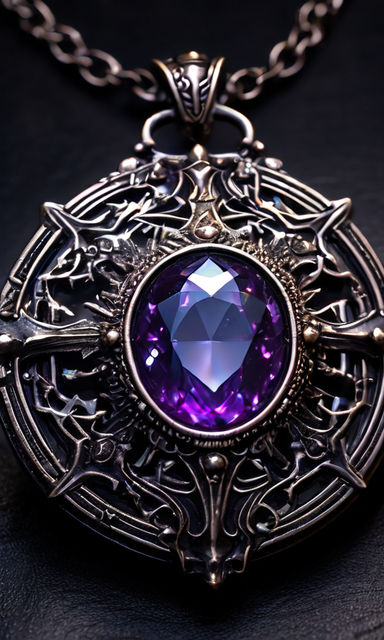 Necklace amulet with insignia of skeletal hand by Bertil Cold - Playground