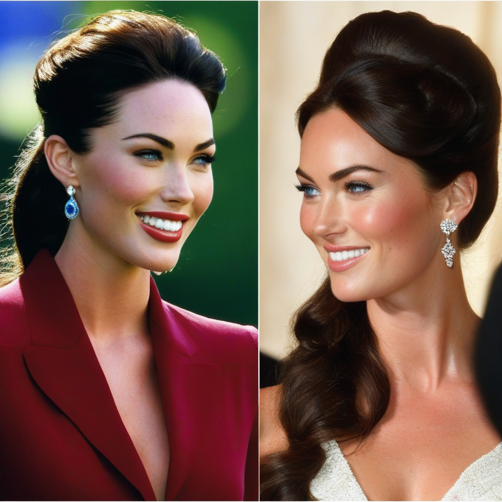 Young Megan fox smiling with updo as kate middleton with str... by Jenn ...