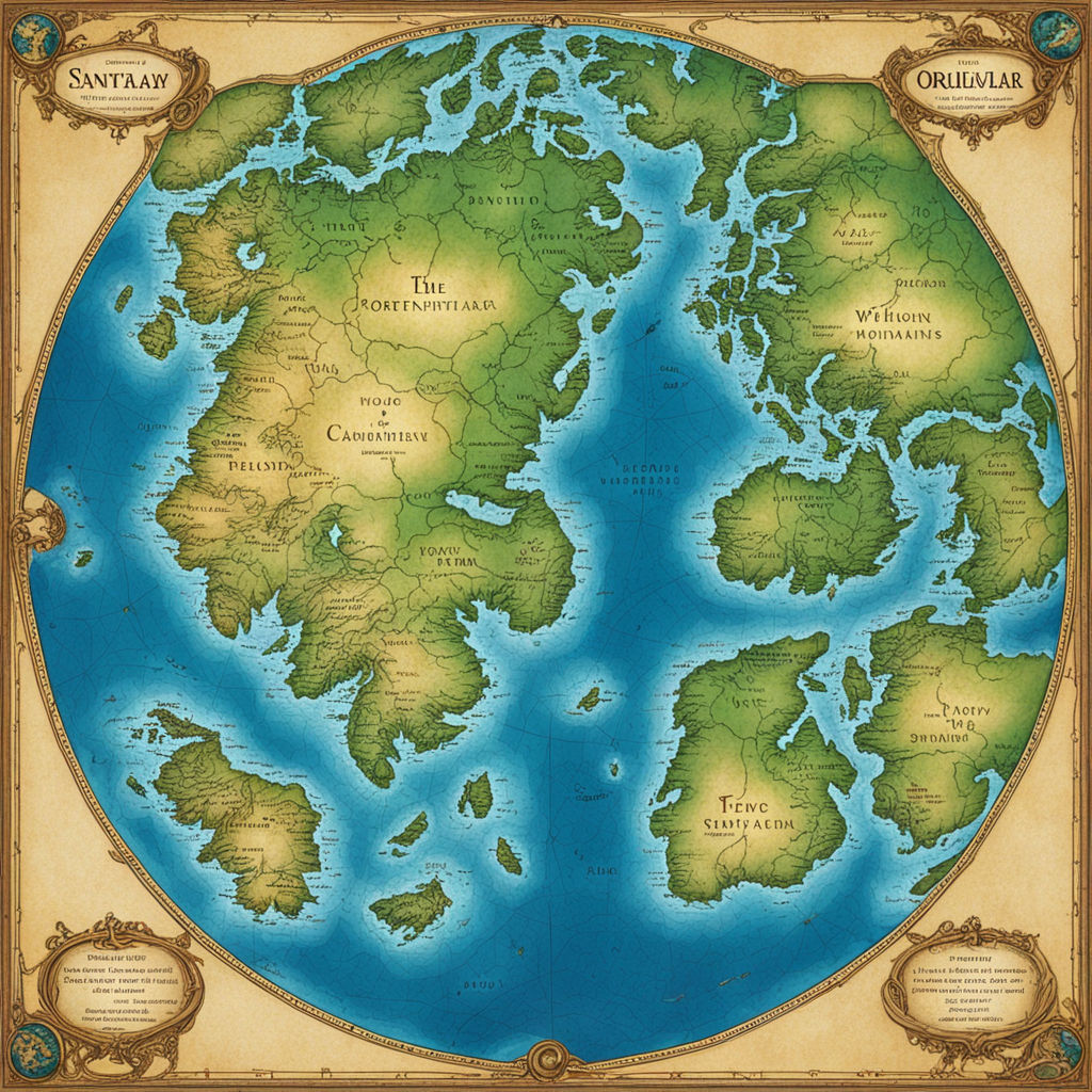 Fantasy world map: two continents by Елена Королева - Playground