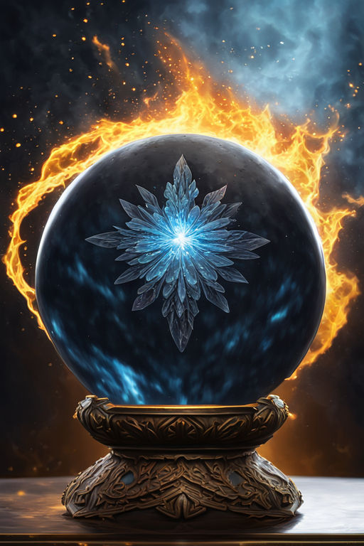 A crystal ball and within it explode the forces of nature by TEMU KNIOT ...