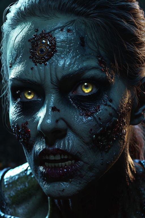 A chilling image of the mutated zombie by James Llorca - Playground