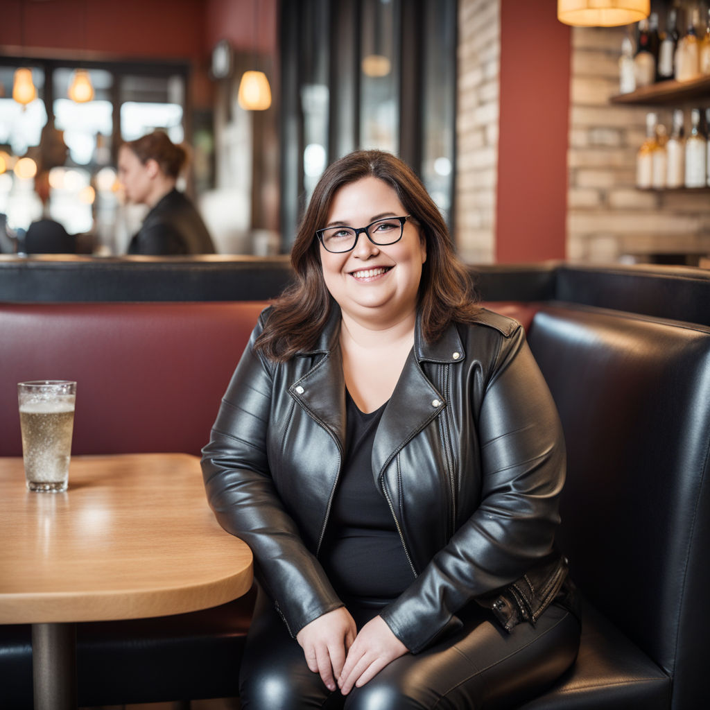 Extremely shy chubby woman by Frank in schwarzem Leder - Playground
