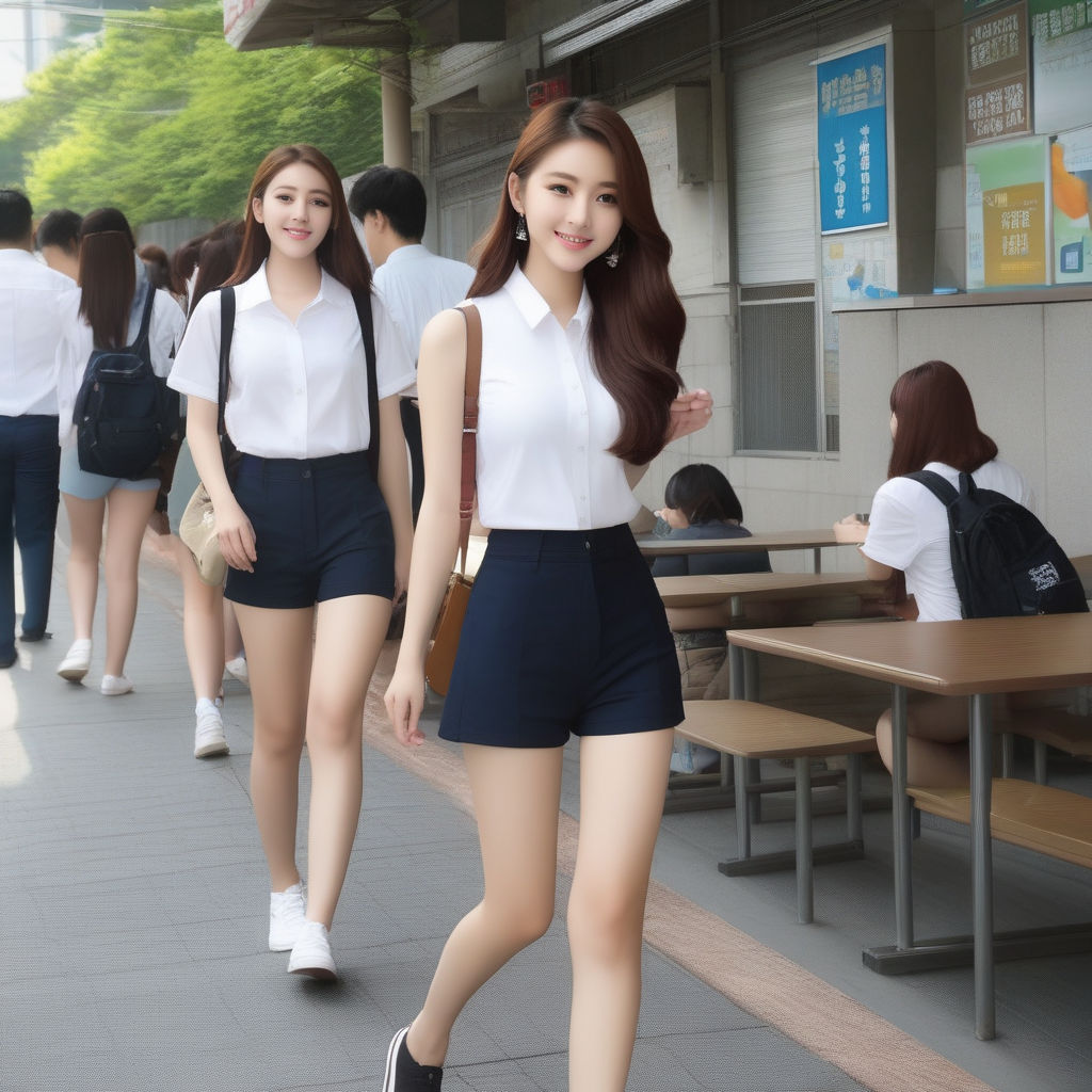Pretty high school student in Korea she's wearing a tight... by 흑규 ...