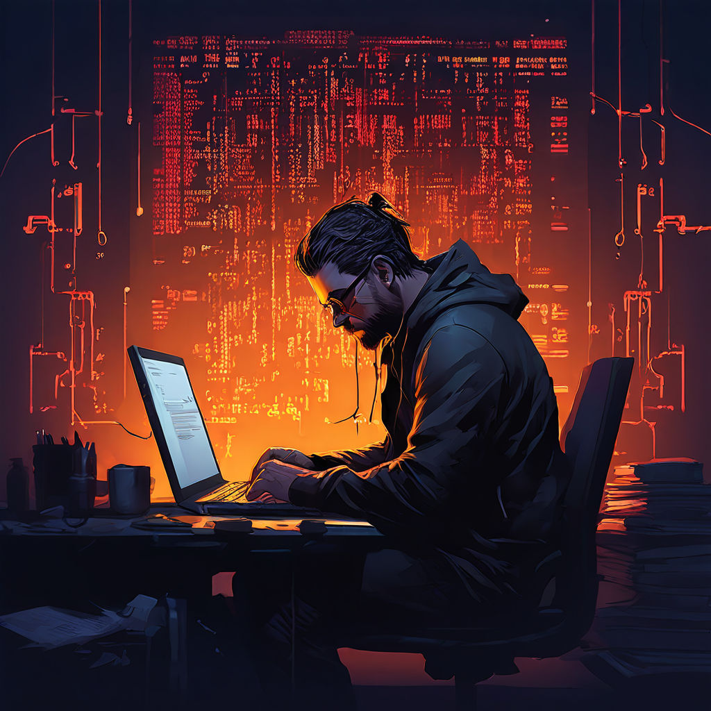 Create A Vector Illustration Of A Focused A Man Programmer W By Rhett B Playground 8429