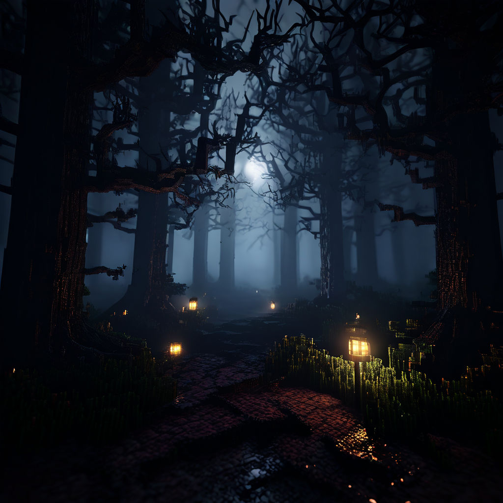 Minecraft-inspired horror forest with enshrouding fog by MISTERPEGENT ...