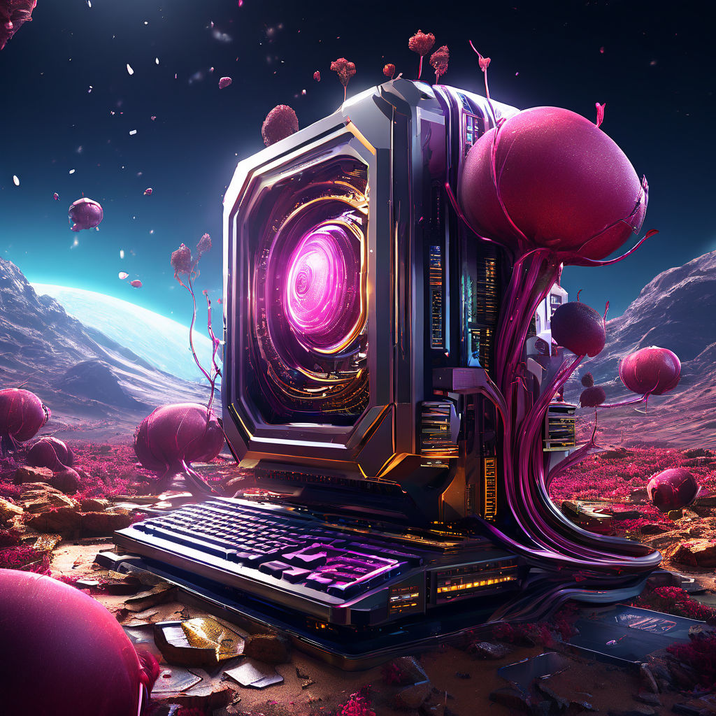 A very advanced computer that looks like a machine with a bu... by ...