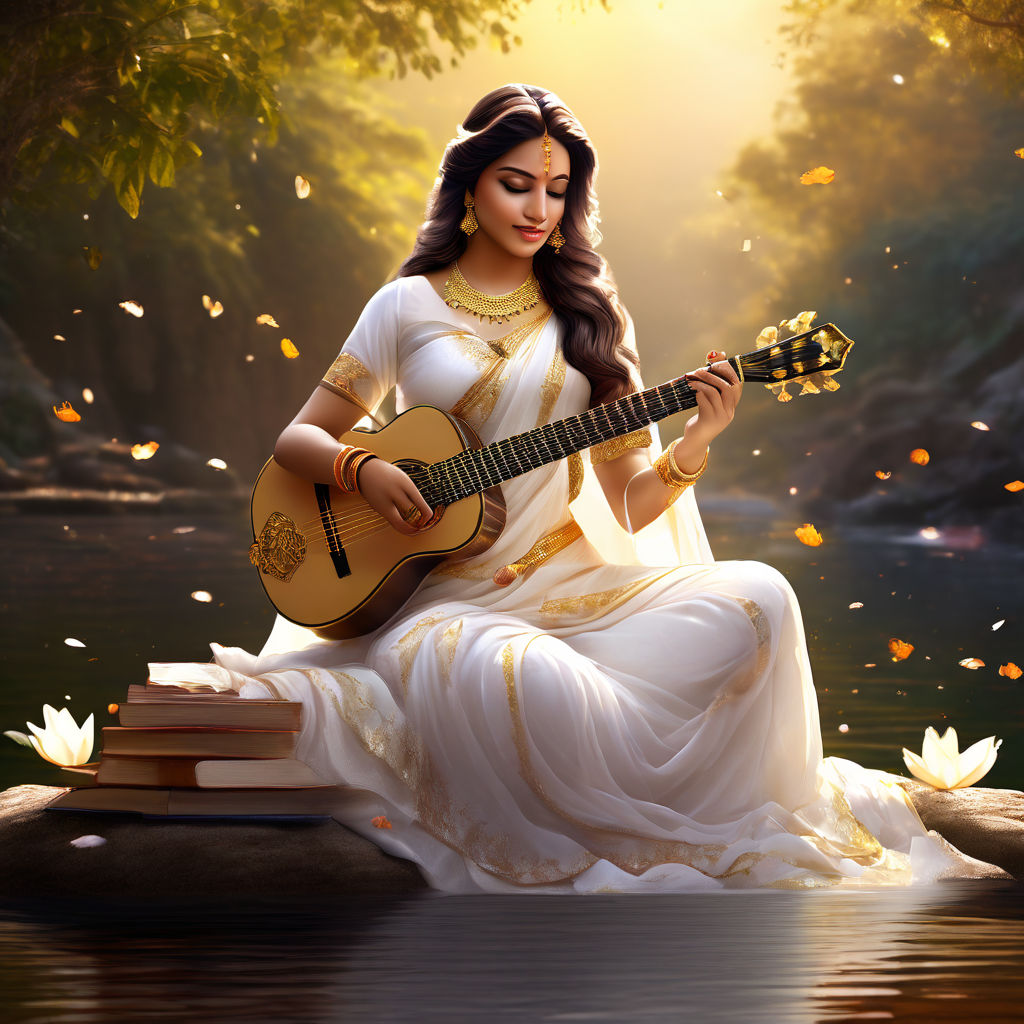 A realistic picture of Mata Saraswati from Indian mythology by RAM ...