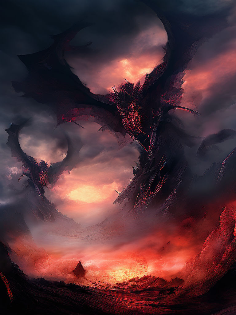 Depiction of mythical demons converging in an ancient by Мироненко ...