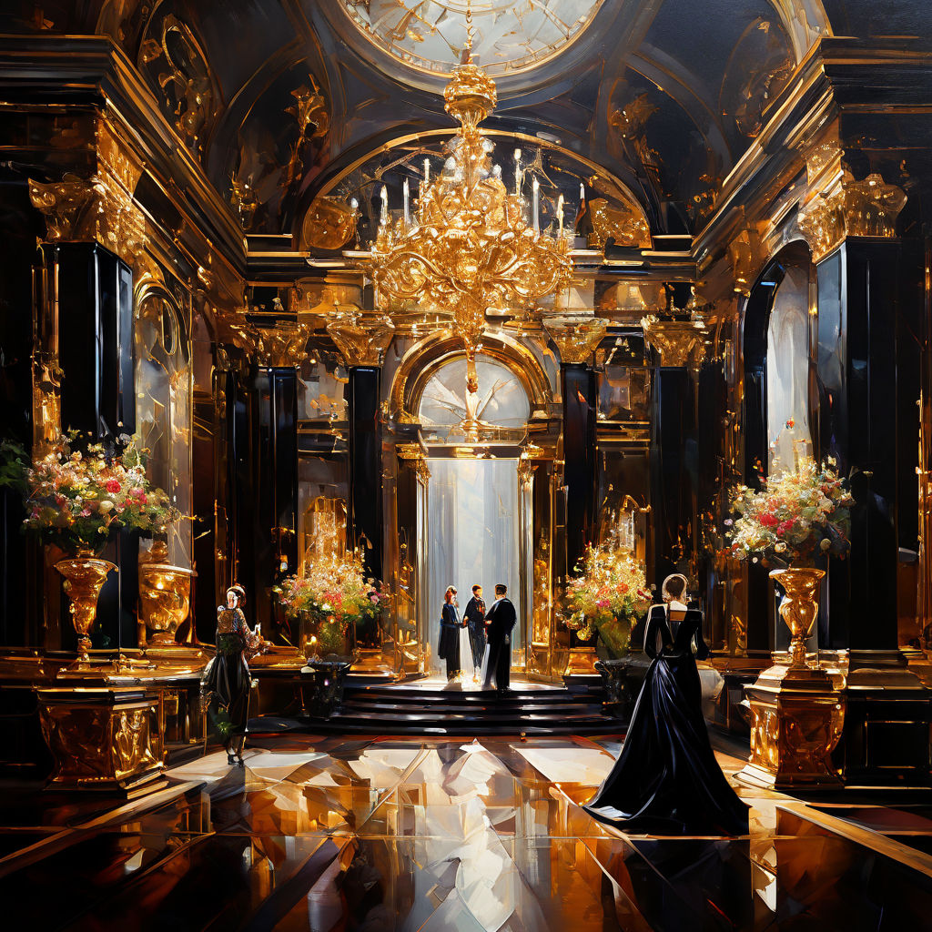 An exclusive hand-painted oil artwork depicting an opulent c... by AWB ...