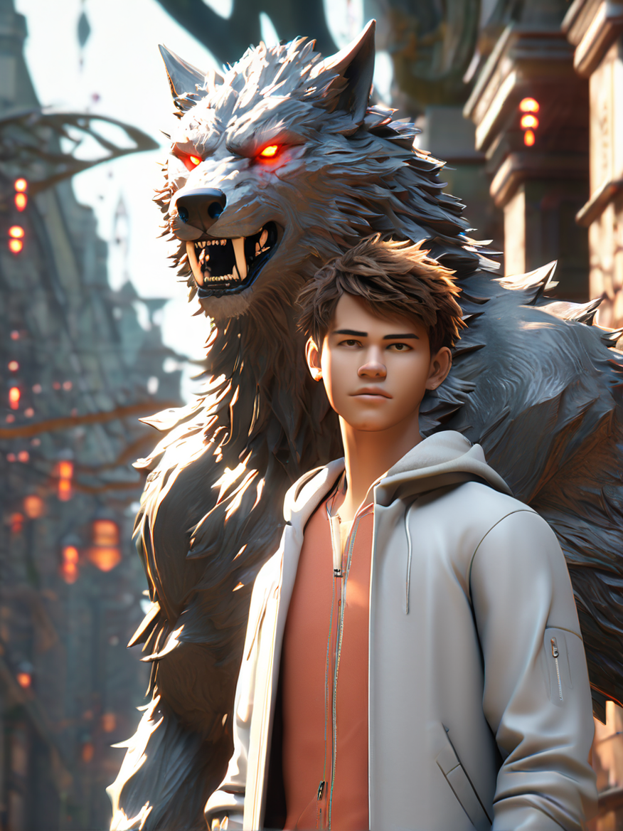 Werewolf-human hybrid male teen with elongated claws by Jey (SoliKey ...