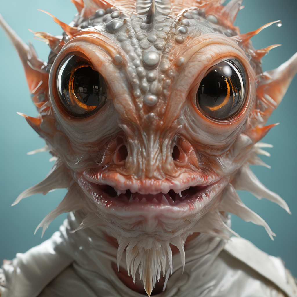 Monster-fish face hybrid creature inspired by Reptilian-isop... by Gary ...