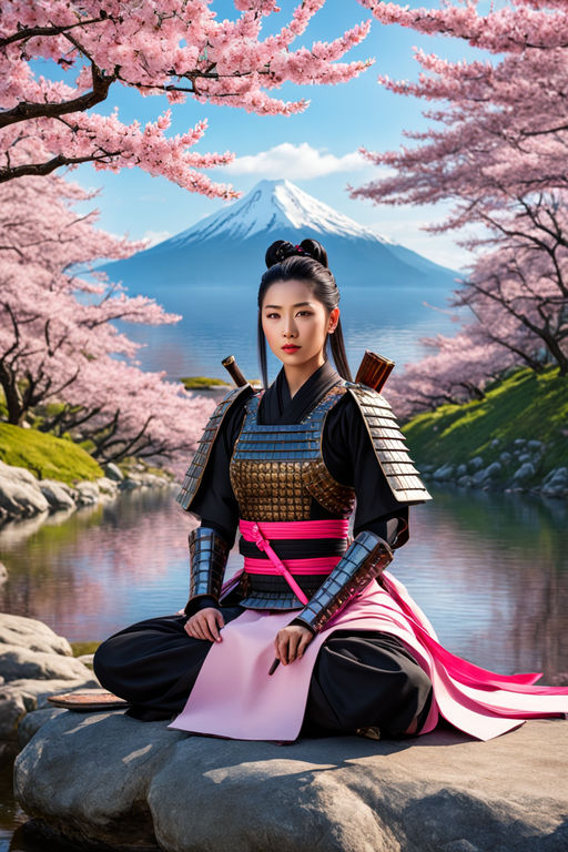 Female samurai adorned in traditional armor by Robert Edwards - Playground