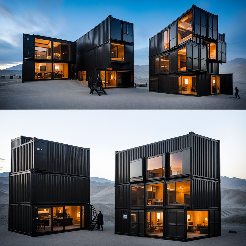 4 story high apartment building made of 4 90 degree flipped ... by Bot ...