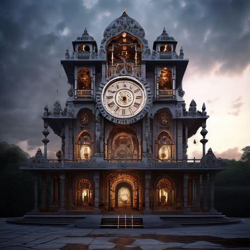 Indian architectural Clock house with stone structure and gl... by Anuj ...