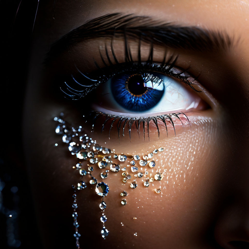Macro photography of a single tear on a student's cheek by amitai_cohen ...
