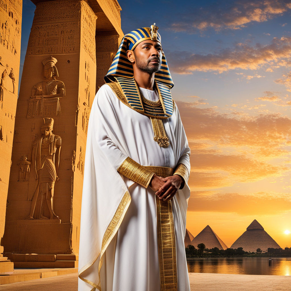 Create a vivid portrait of King Khufu by Shahd Fahmy - Playground