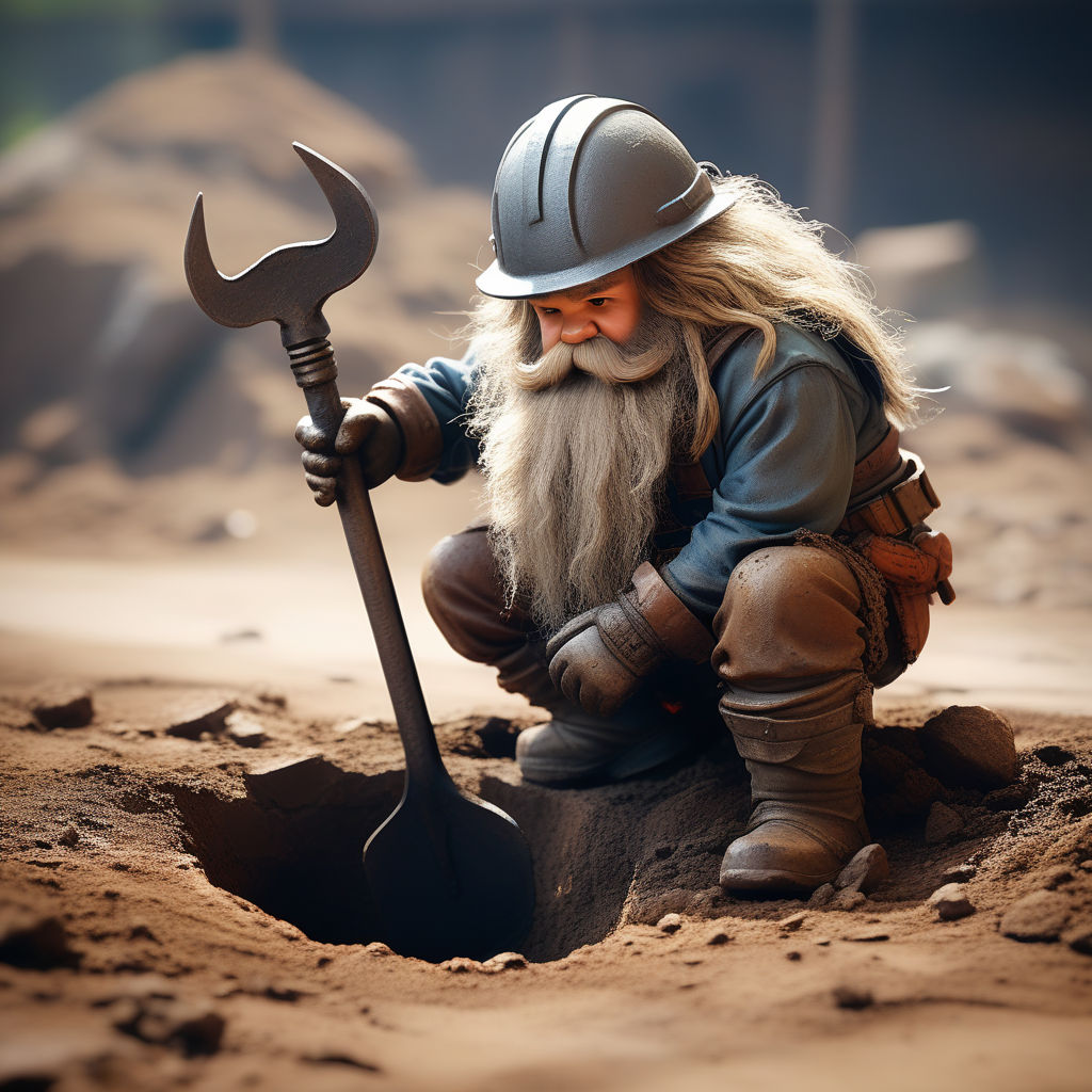 Dwarf digging a hole by Lennox Renz - Playground