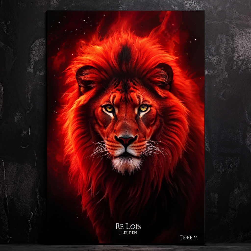 Red lion with a gaze ablaze by Renzo Cruz - Playground