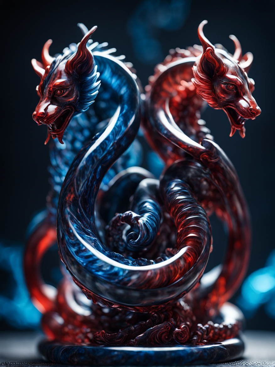 Red and blue obsidian figurine by Александр «SILFinASTRAL» Васильев ...