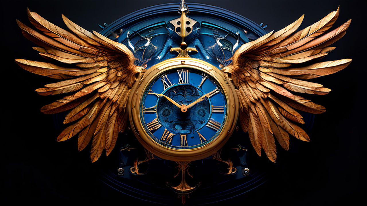 A visual of a clock with wings by Tharusha Randunu - Playground