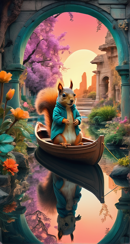 Legacy of a whimsical cyberpunk era showcase a squirrel donn... by ...
