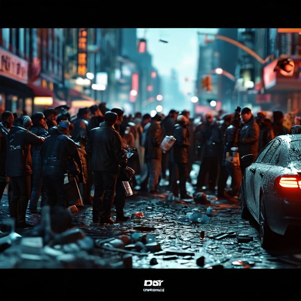 3D animation illustrating a chaotic urban street scene by Vertex ...