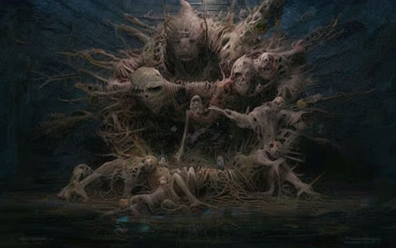 The image depicts a monstrous by Amanda Liu - Playground