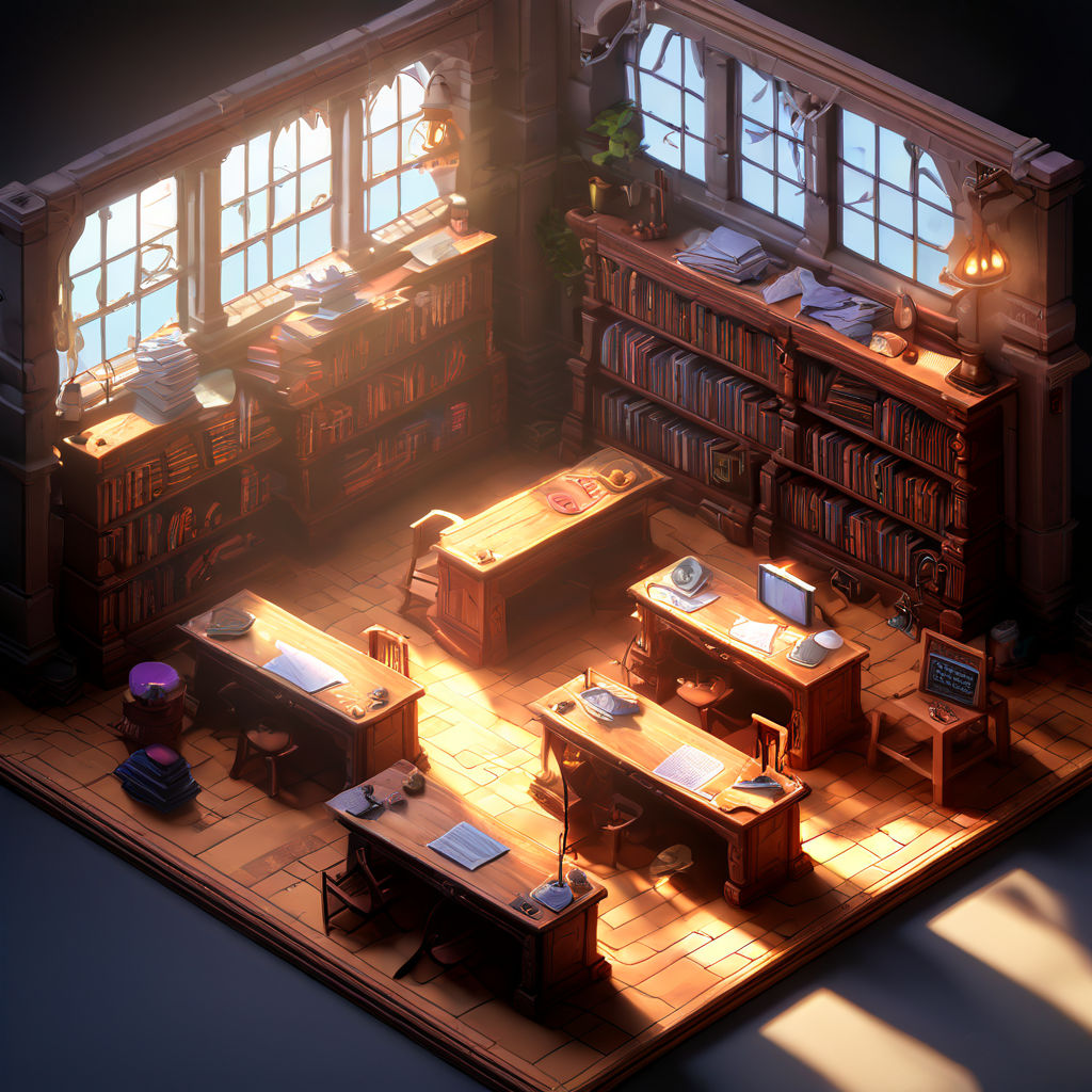 Isometric CLASSROOM WITH BLACKBOARD secret chamber rpg map by Huy Bách ...