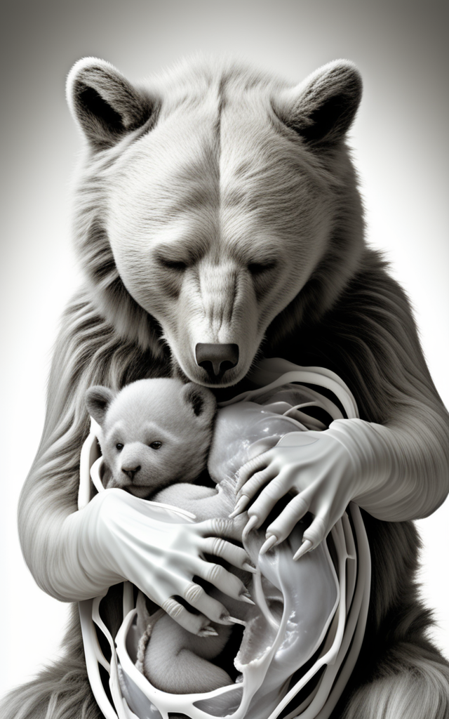 X-ray imaging technique revealing a baby bear curled up in t... by ...