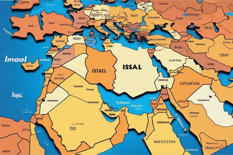 A map of the Middle East with Israel in the center made out ... by ...