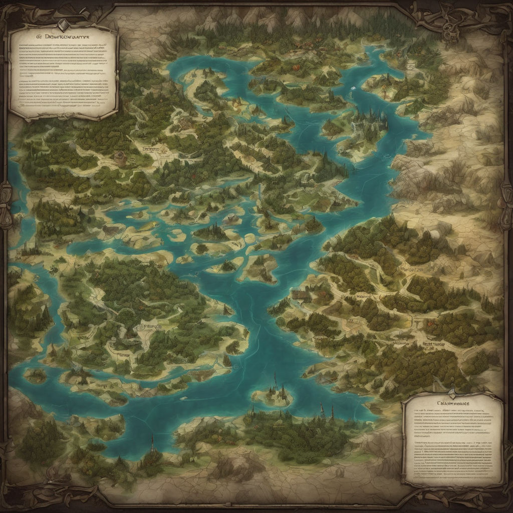 Dungeons and dragons high detail fantasy world map with fore... by ...